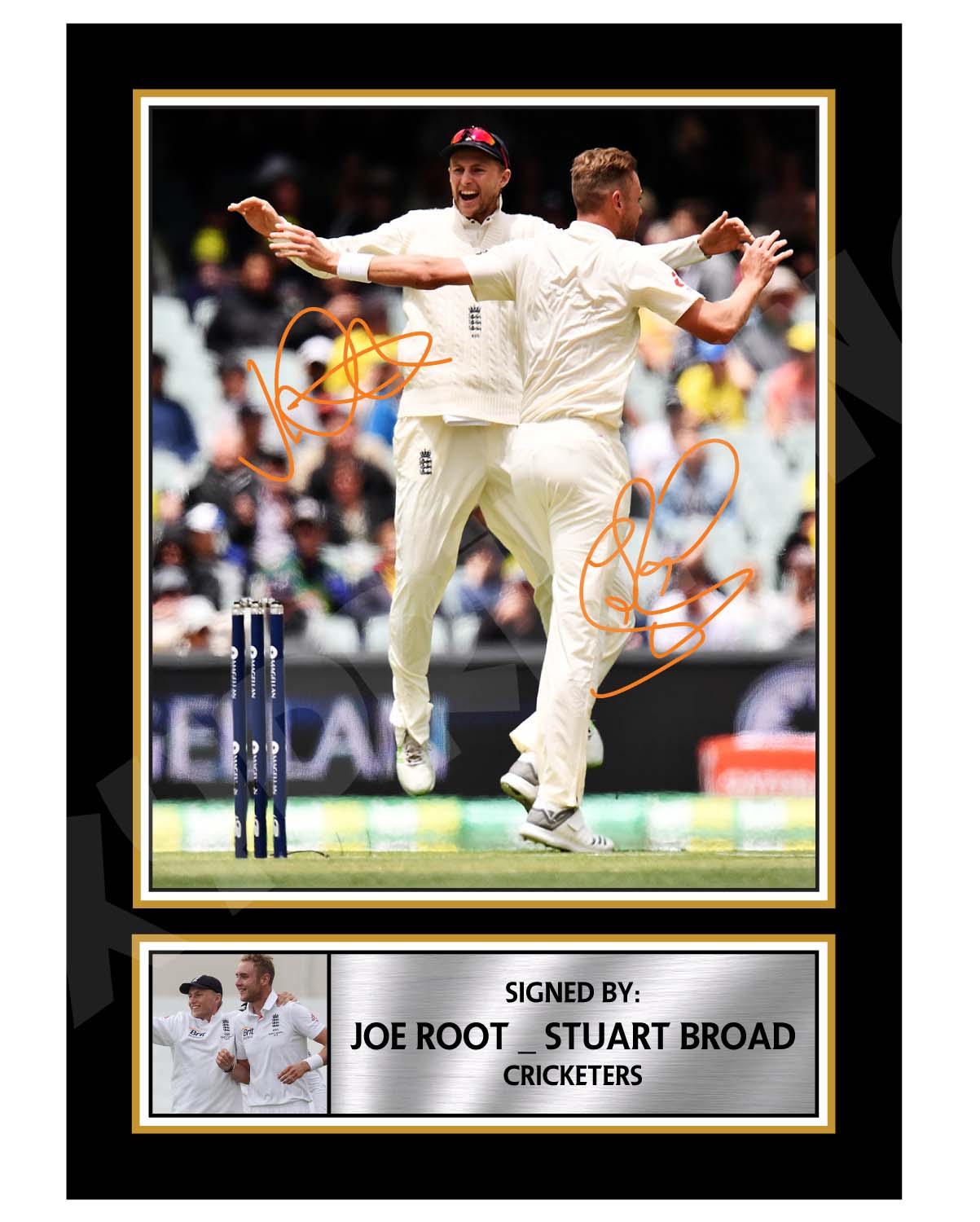 JOE ROOT _ STUART BROAD Limited Edition Cricketer Signed Print - Crick