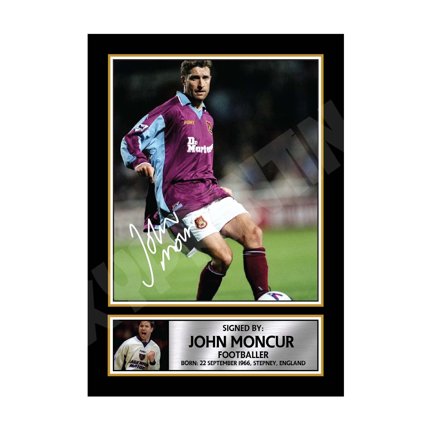 JOHN MONCUR 2 Limited Edition Football Player Signed Print - Football