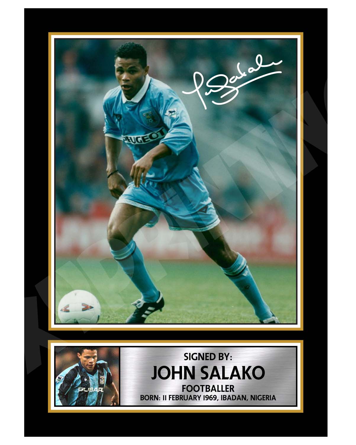 JOHN SALAKO Limited Edition Football Player Signed Print - Football