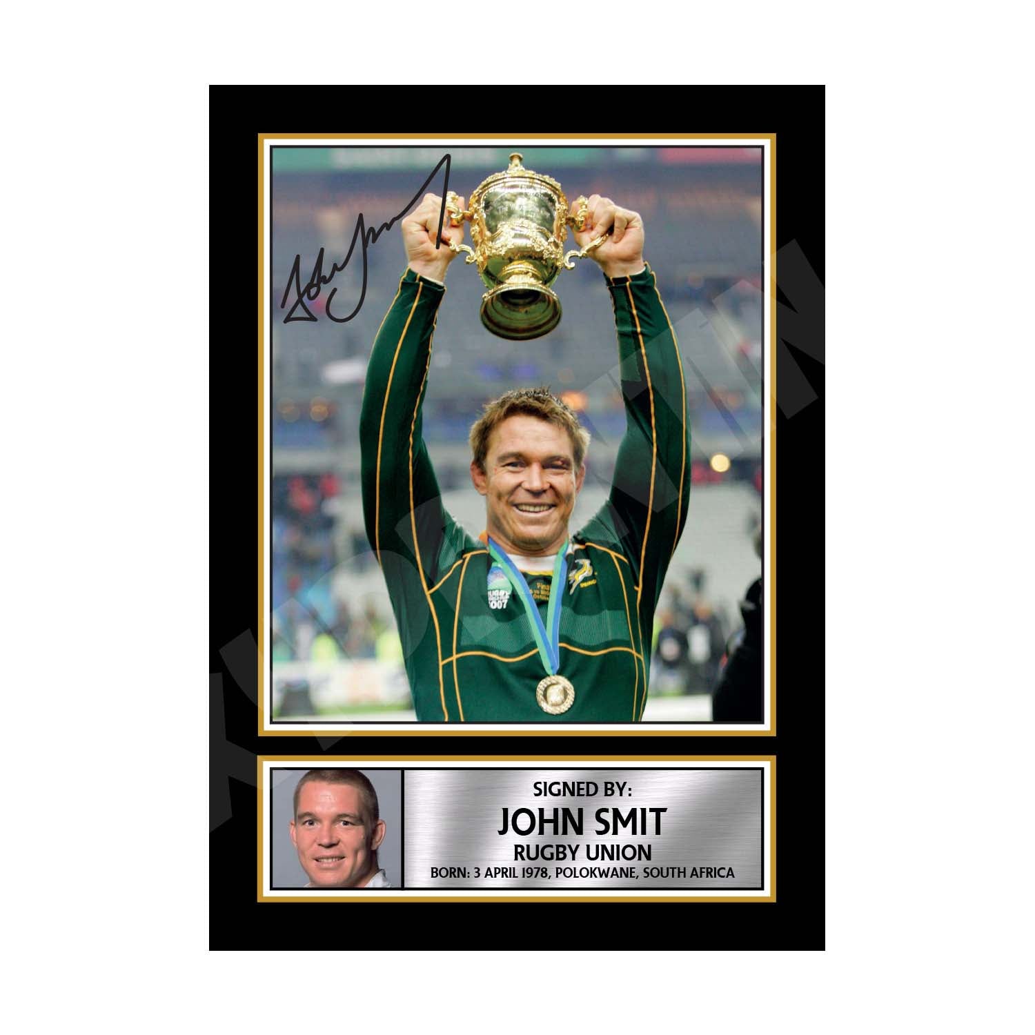 JOHN SMIT 2 Limited Edition Rugby Player Signed Print - Rugby