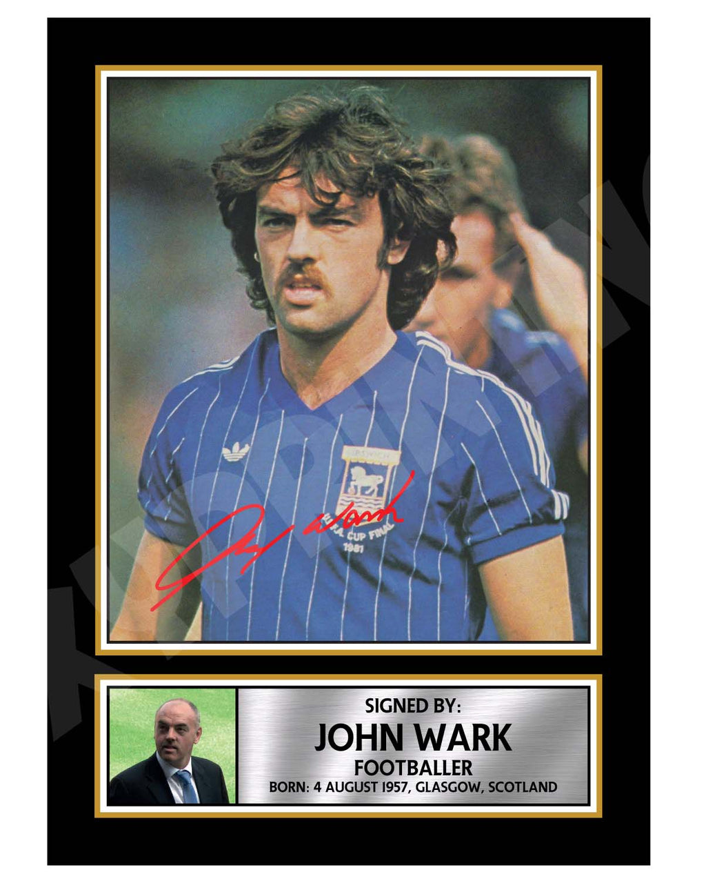 JOHN WARK Limited Edition Football Player Signed Print - Football