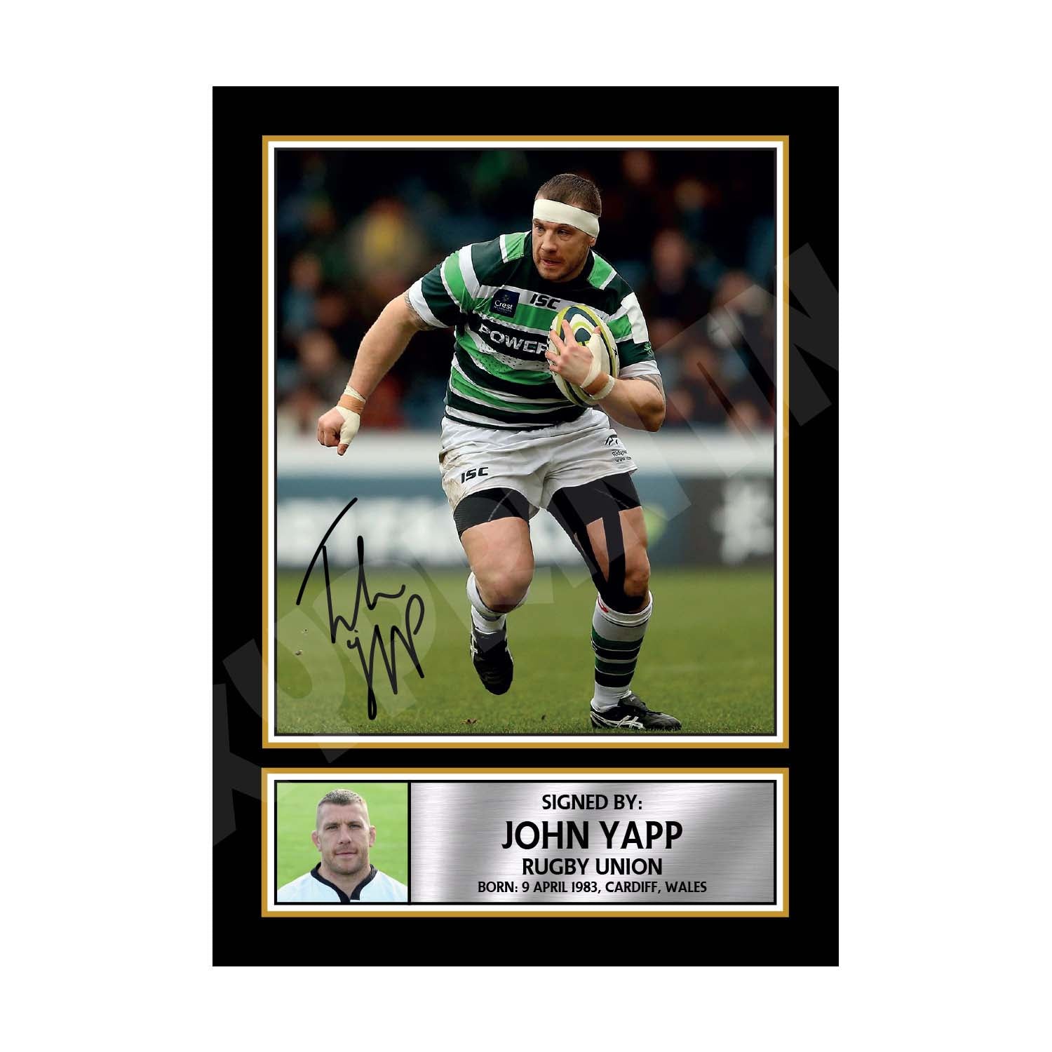 JOHN YAPP 2 Limited Edition Rugby Player Signed Print - Rugby