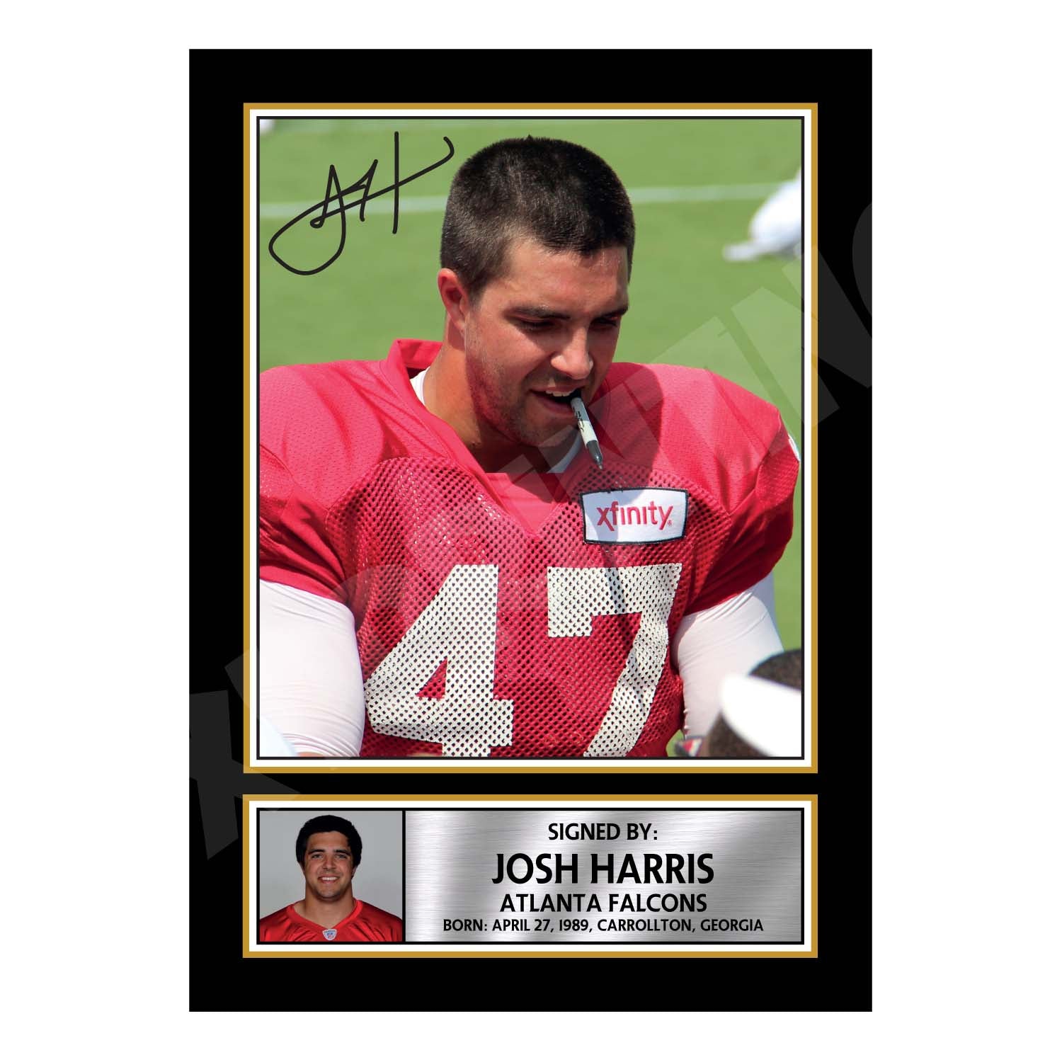 Josh Harris 2 Limited Edition Football Signed Print - American Footbal