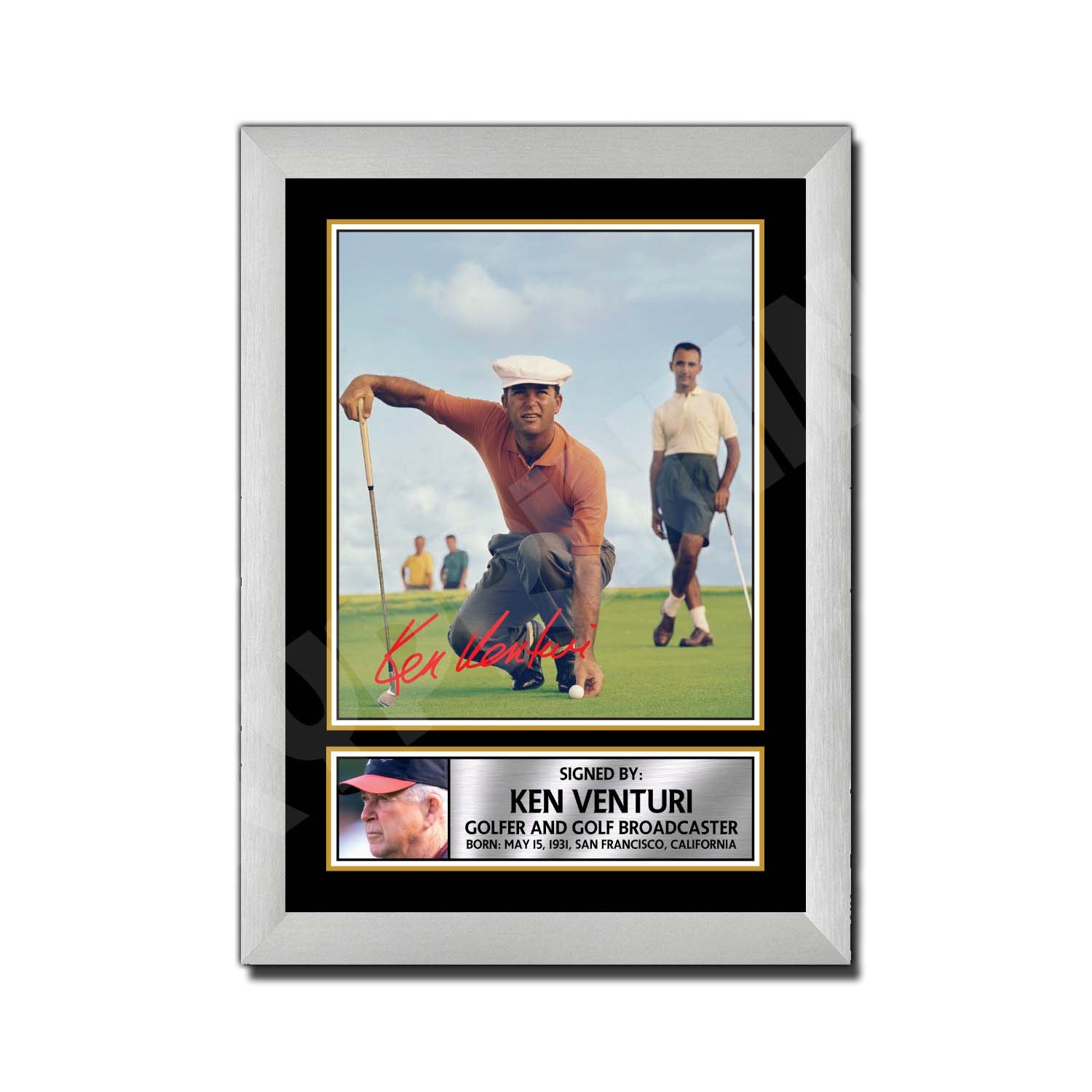 KEN VENTURI Limited Edition Golfer Signed Print - Golf