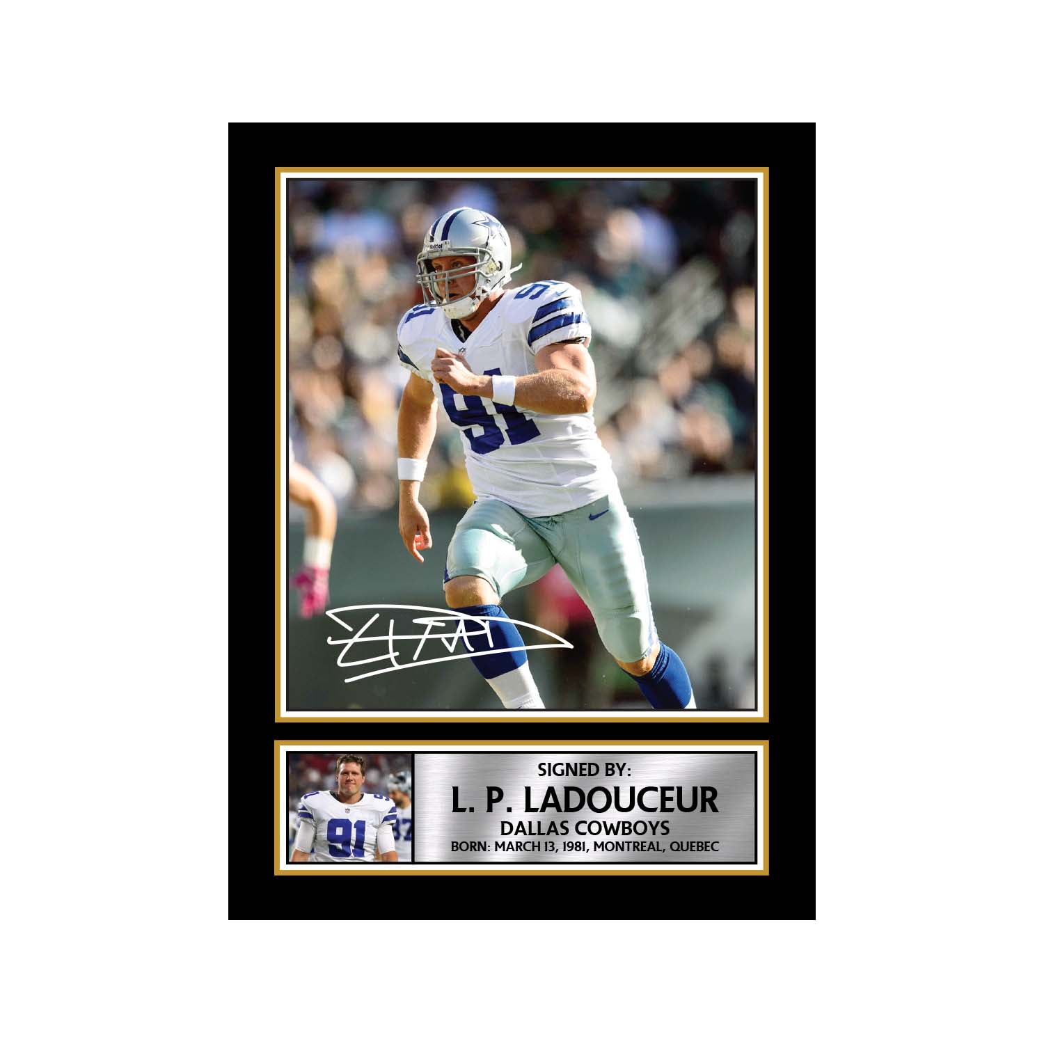 L. P. Ladouceur 2 Limited Edition Football Signed Print - American Foo
