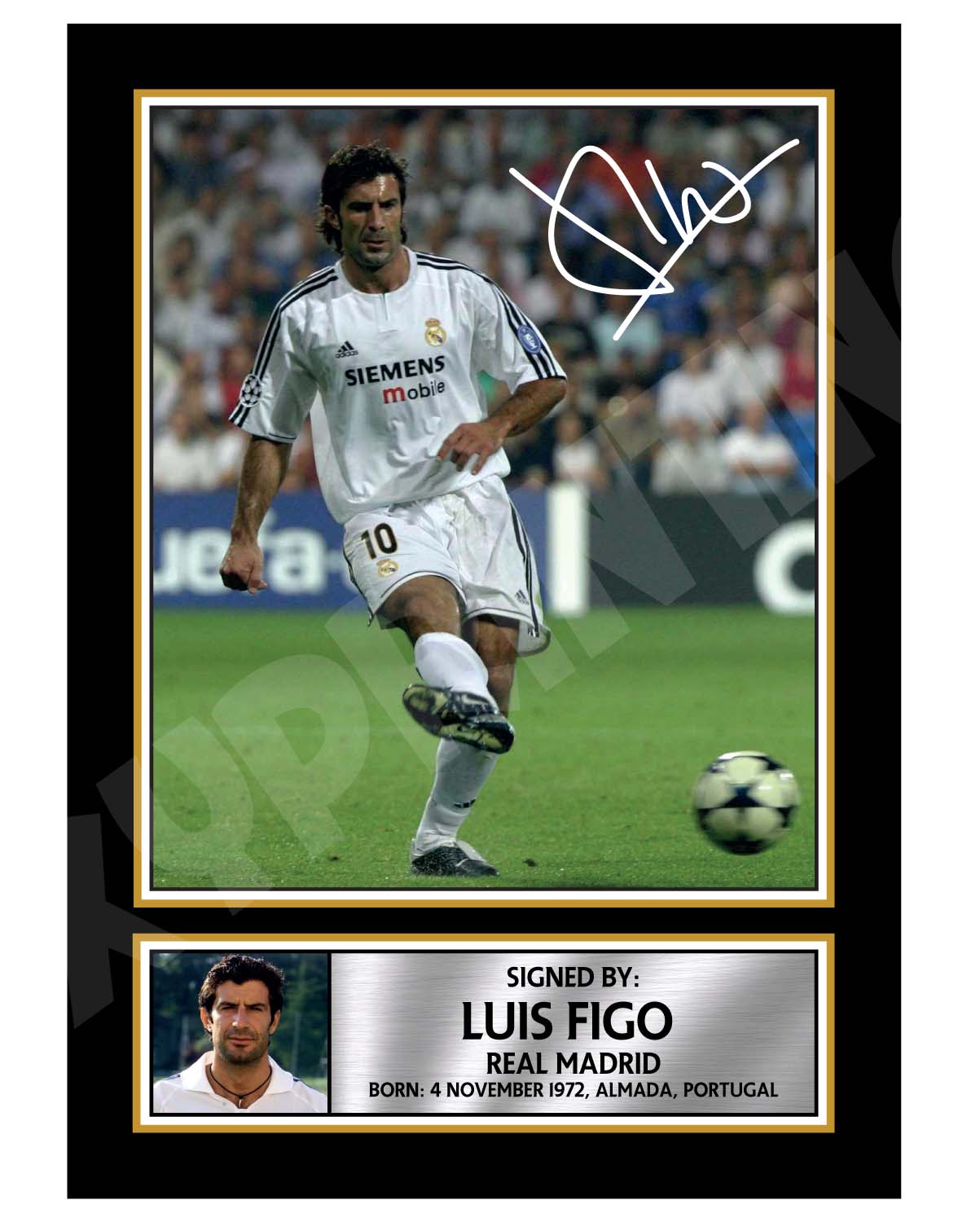 LUIS FIGO 1 Limited Edition Football Player Signed Print - Football