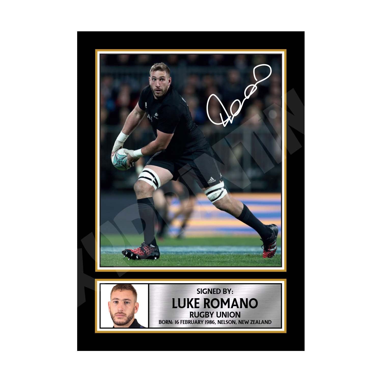 LUKE ROMANO 2 Limited Edition Rugby Player Signed Print - Rugby