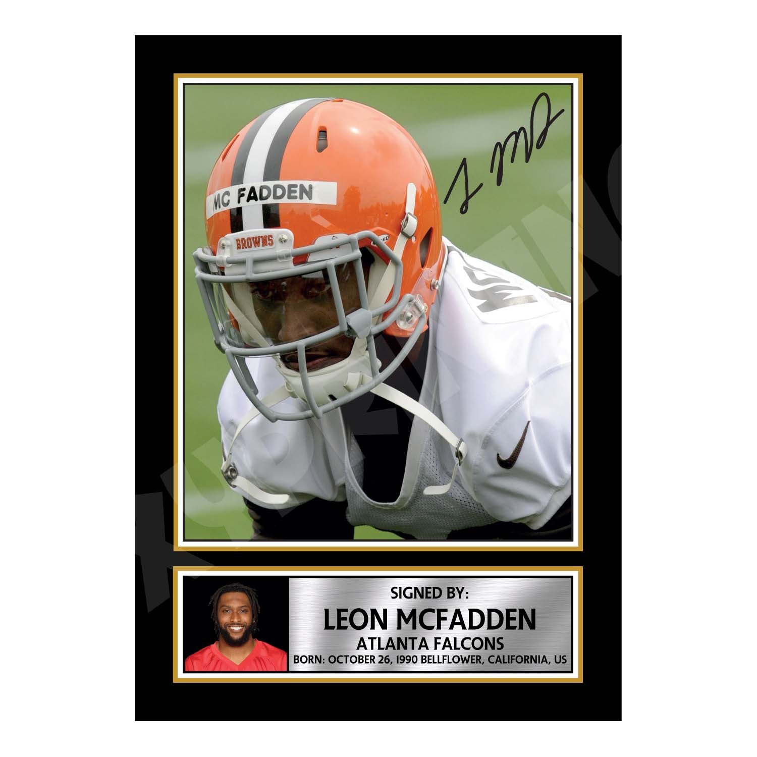 Leon McFadden 2 Limited Edition Football Signed Print - American Footb