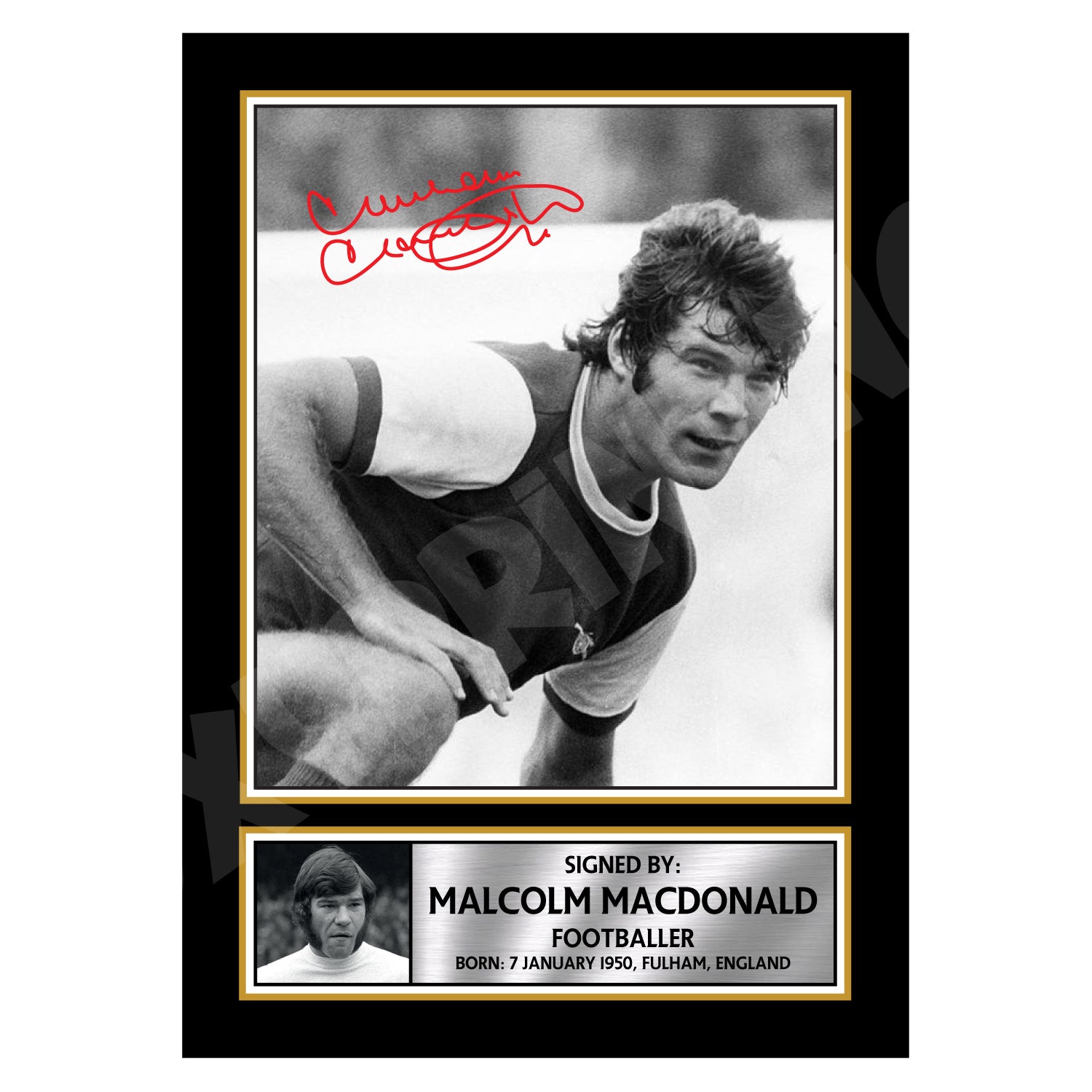 MALCOLM MACDONALD 2 Limited Edition Football Player Signed Print - Foo
