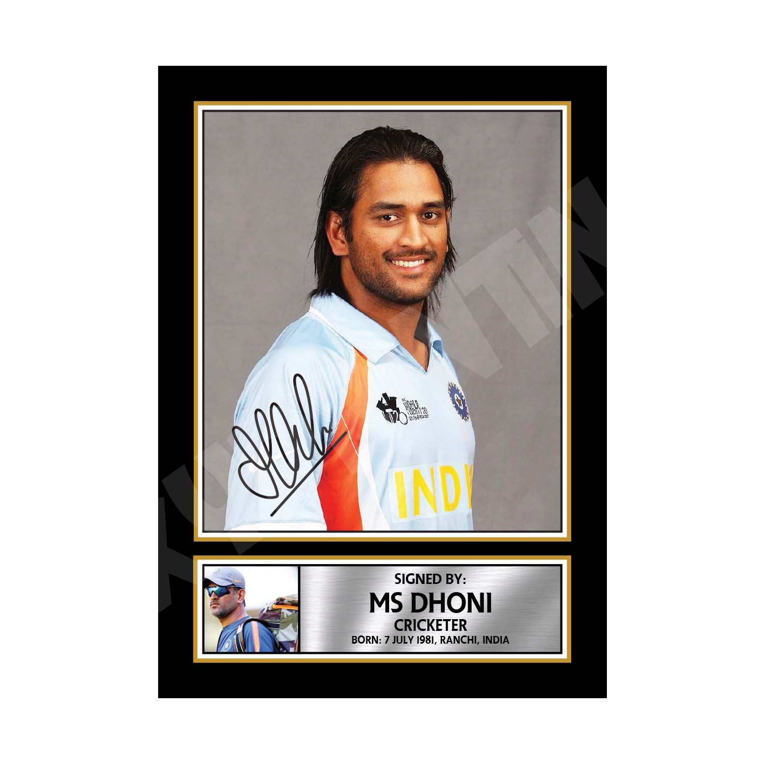 MS DHONI 2 Limited Edition Cricketer Signed Print - Cricket Player