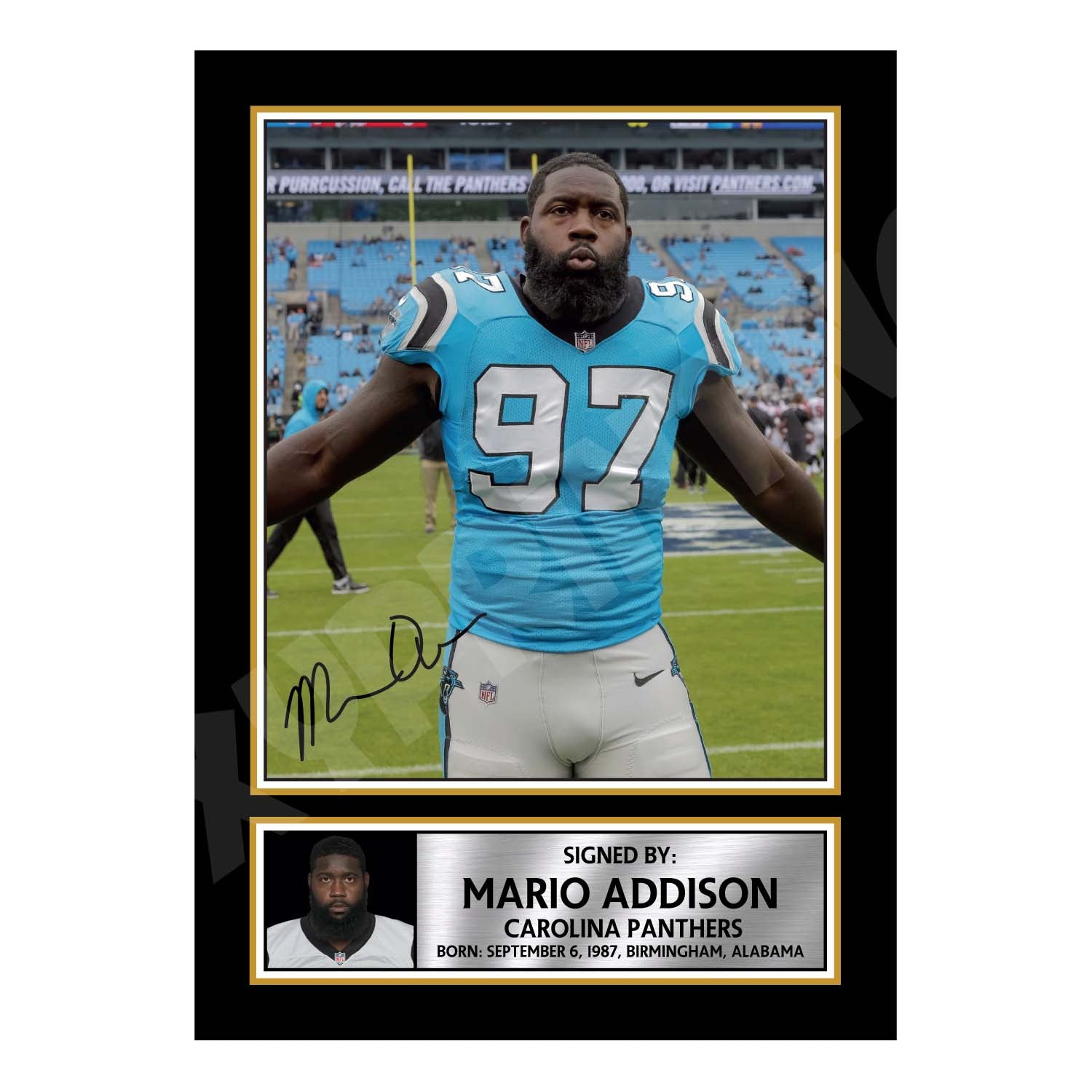 Mario Addison 2 Limited Edition Football Signed Print - American Footb