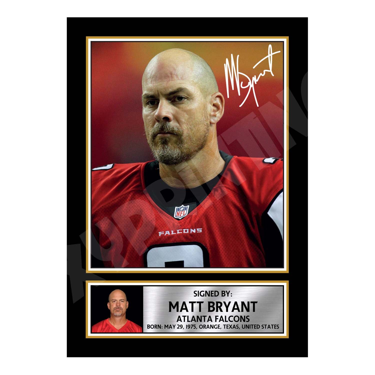 Matt Bryant 1 Limited Edition Football Signed Print - American Footbal