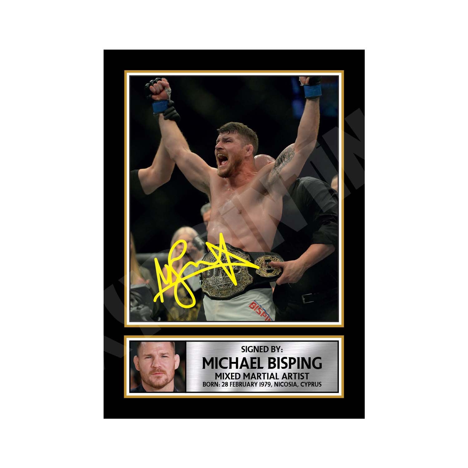 Michael Bisping Limited Edition MMA Wrestler Signed Print - MMA Wrestl