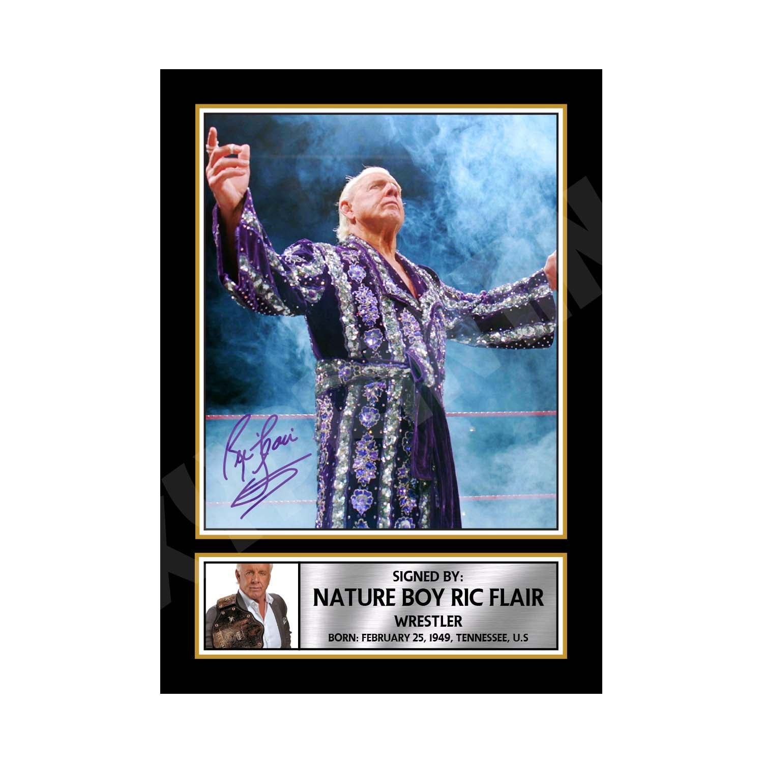 NATURE BOY RIK FLAIR Limited Edition MMA Wrestler Signed Print - MMA W