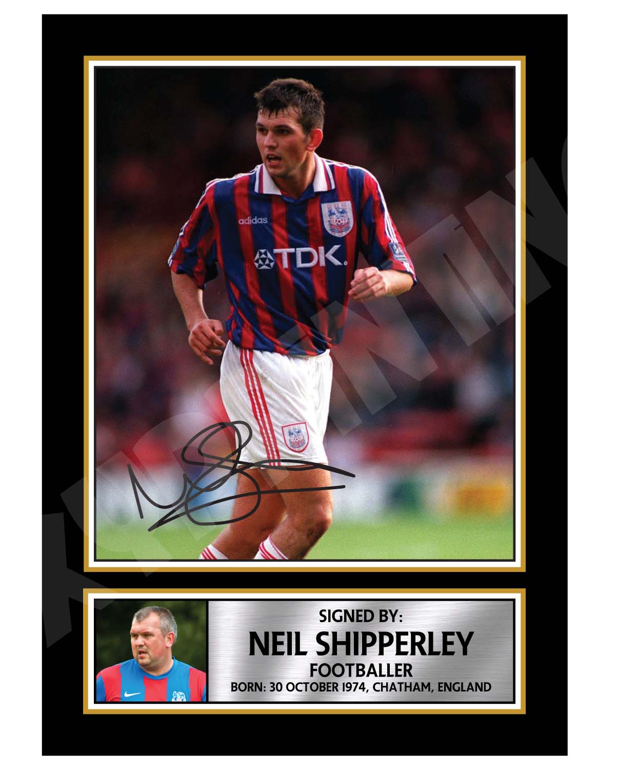 NEIL SHIPPERLEY Limited Edition Football Player Signed Print - Footbal