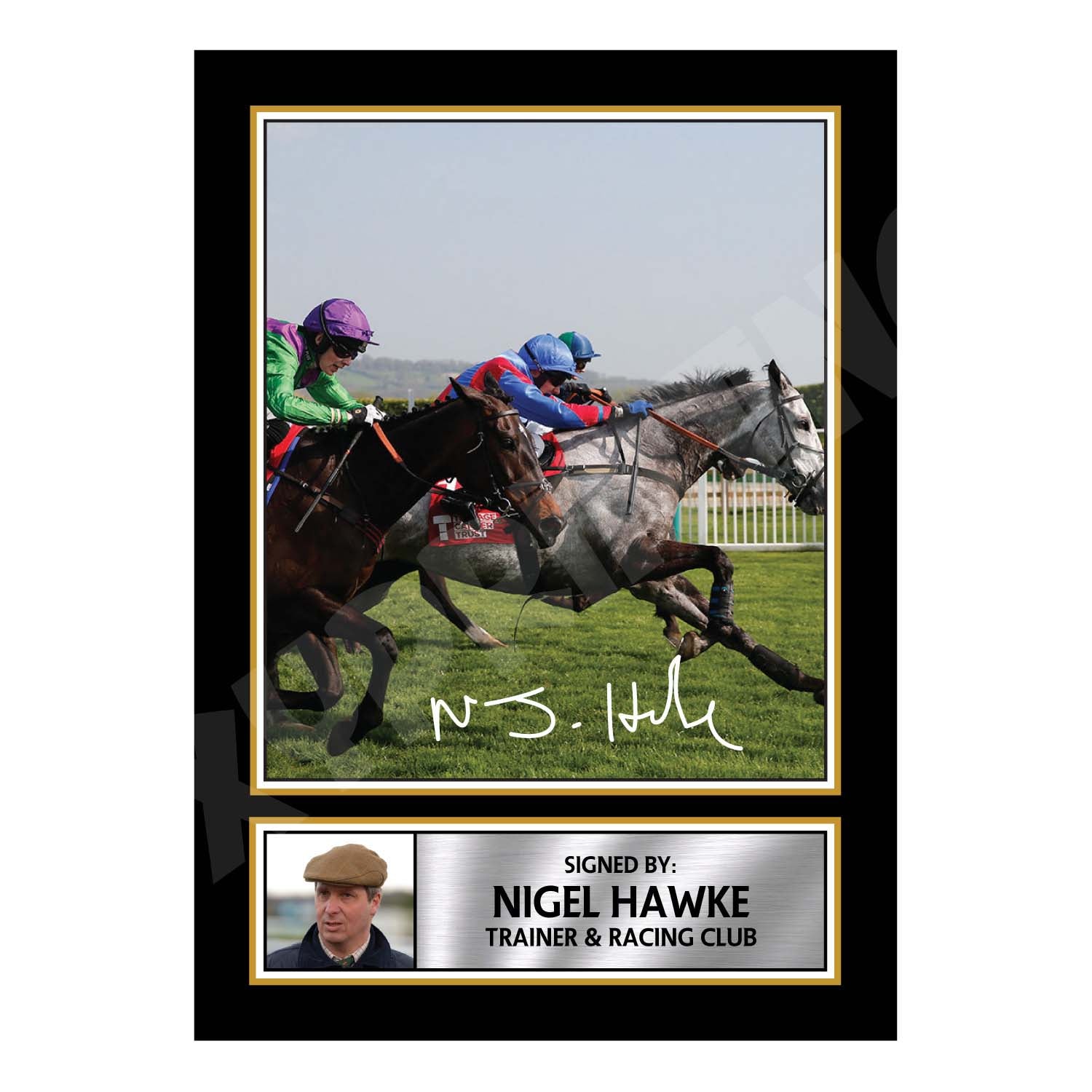 NIGEL HAWKE 2 Limited Edition Horse Racer Signed Print - Horse Racing