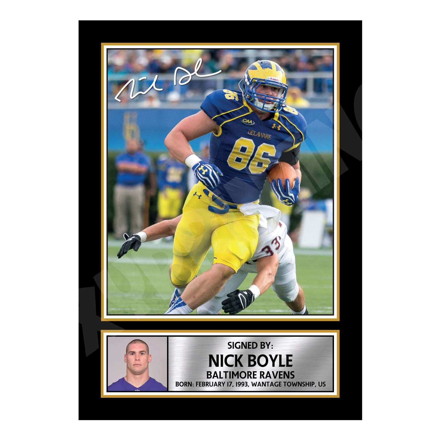Nick Boyle 1 Limited Edition Football Signed Print - American Football
