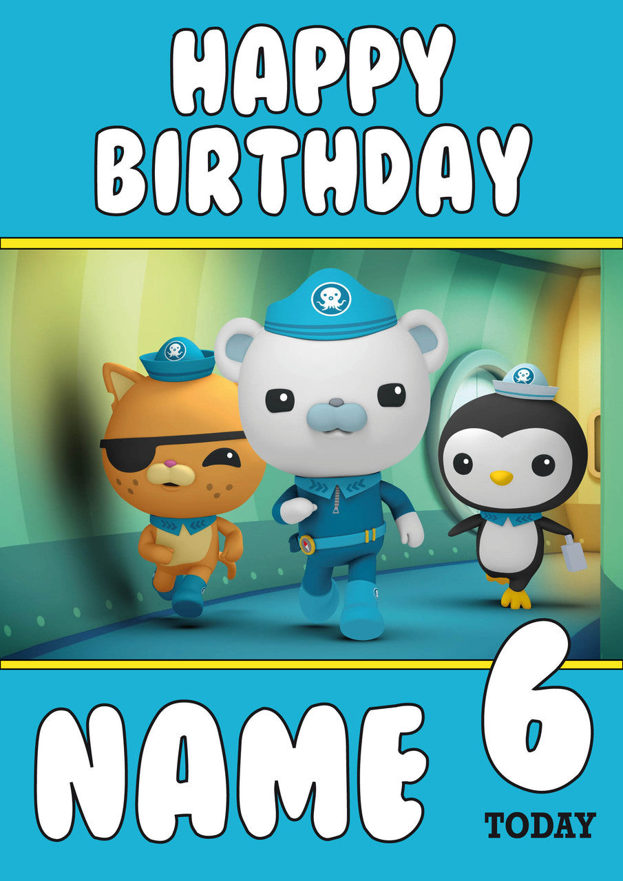 THEME INSPIRED Kids Adult Personalised Birthday Card Octonauts Birthda