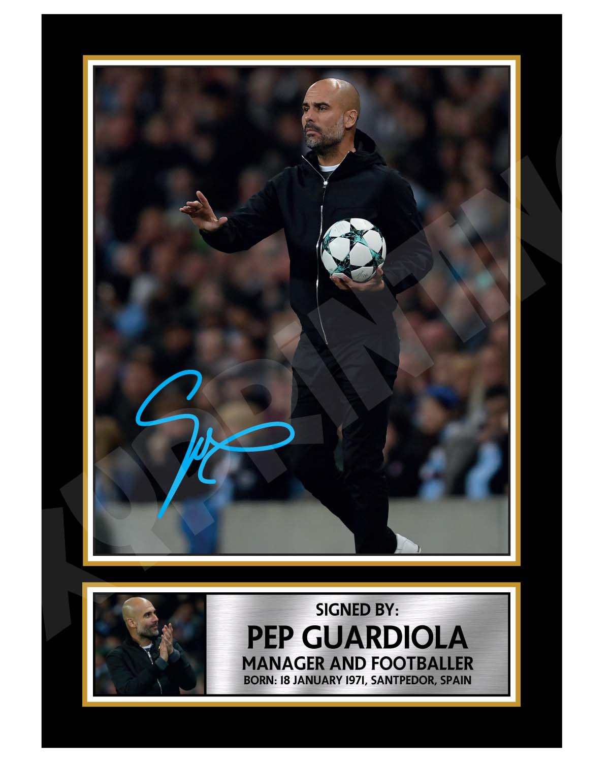 PEP GUARDIOLA 2 Limited Edition Football Player Signed Print - Footbal