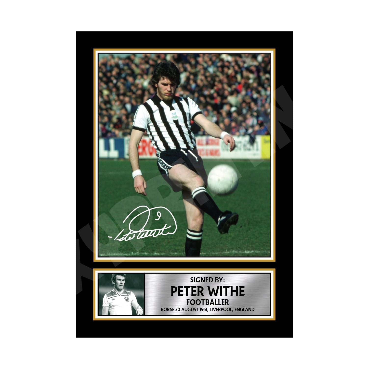 PETER WITHE Limited Edition Football Player Signed Print - Football