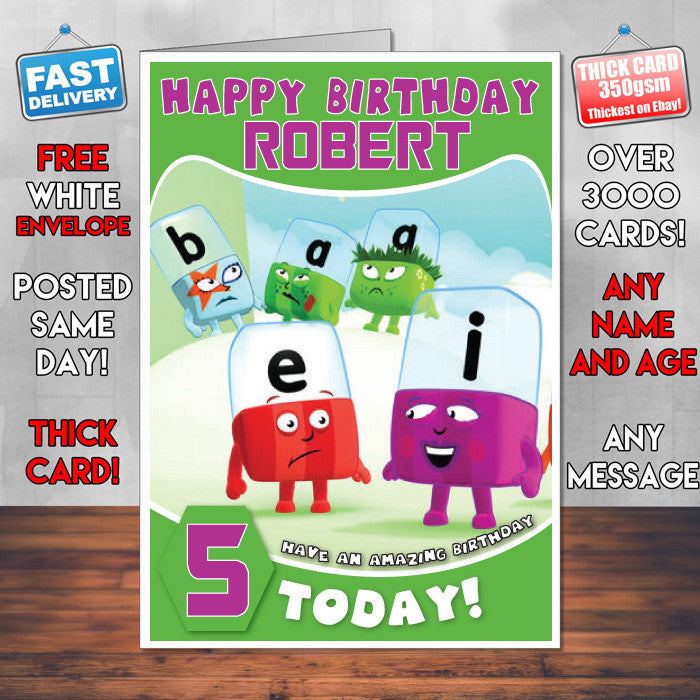Personalised Alphablocks 5 Style Theme Personalised Kidshows Birthday