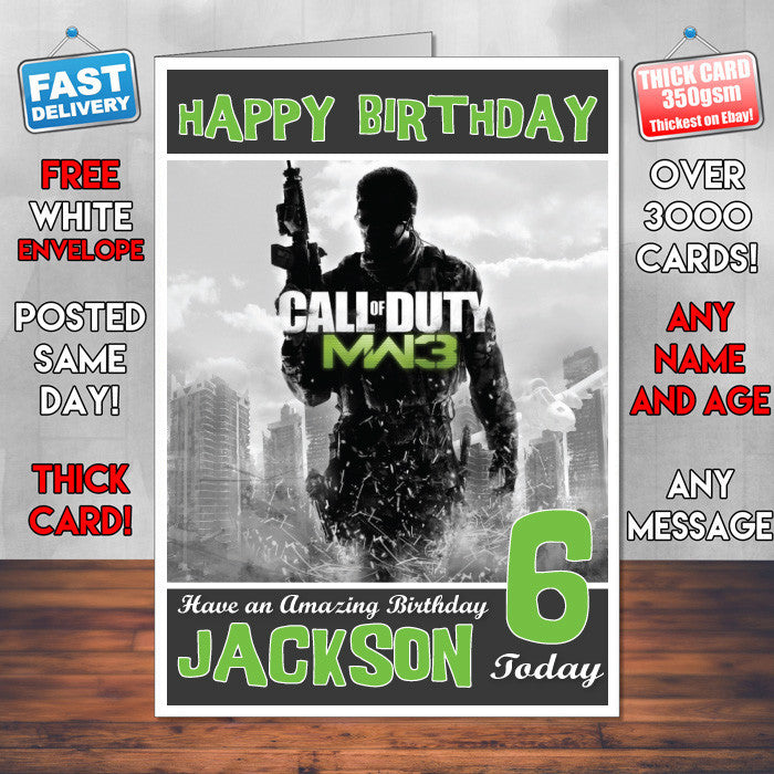 Personalised Kids Call Of Duty Modern Warfare 3 Game Inspired Style Bi