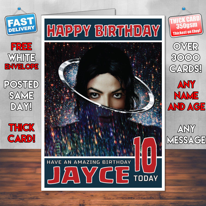 Michael Jackson Happy Birthday Card Happy Heavenly 66th Birthday