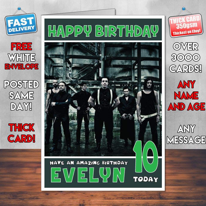 Personalised Rammstein 1 INSPIRED THEME Music Birthday Card (SA)
