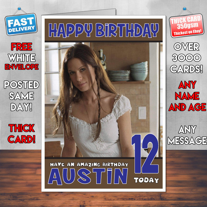 Personalised Rhona Mitra INSPIRED THEME Celebrity Birthday Card (SA)
