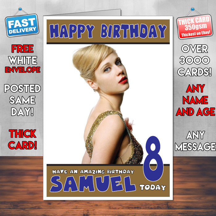 Personalised Zooey Deschanel 3 Celebrity Inspired Style Birthday Card