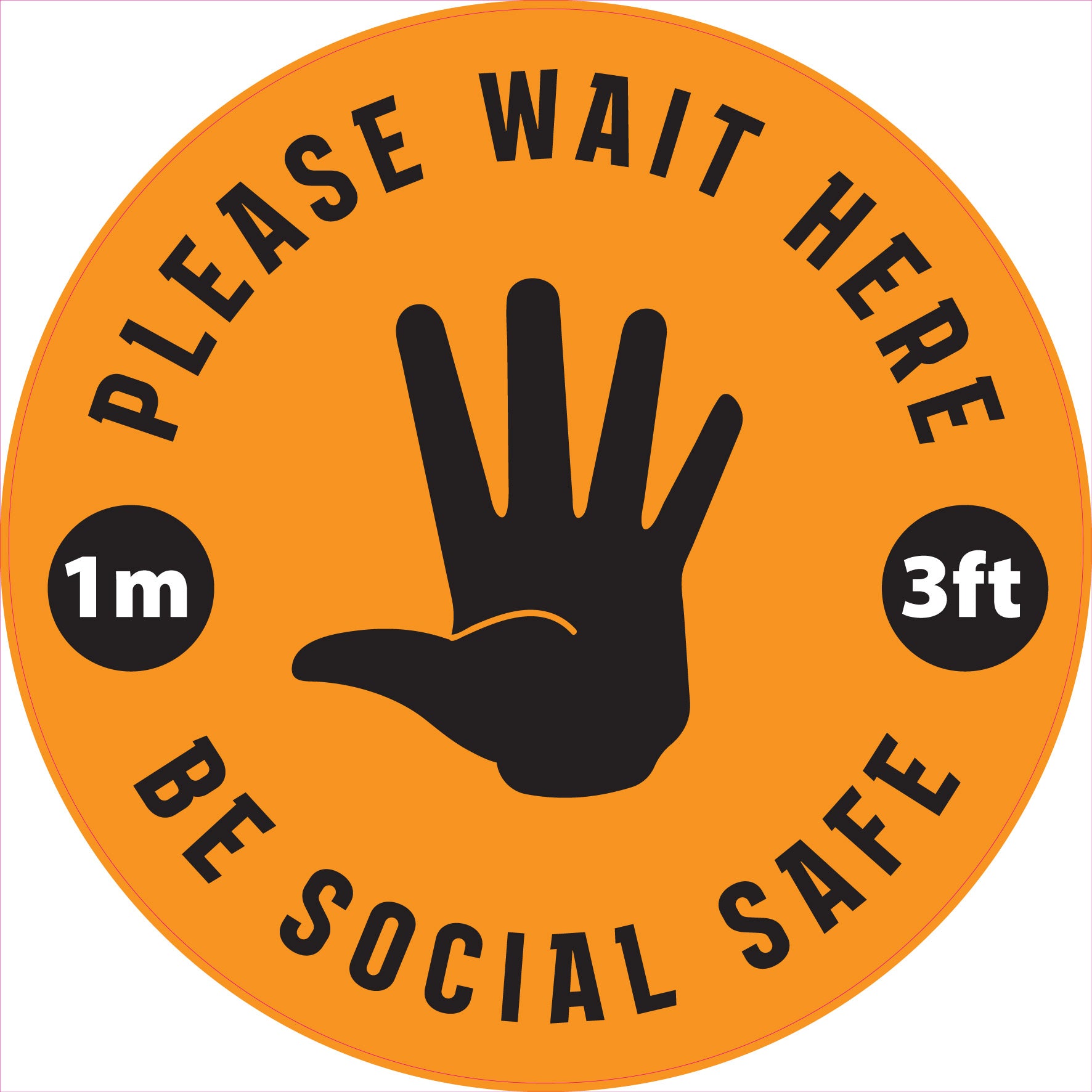 Please Wait Here Sticker Sd118 Social Distancing Floor Stickers