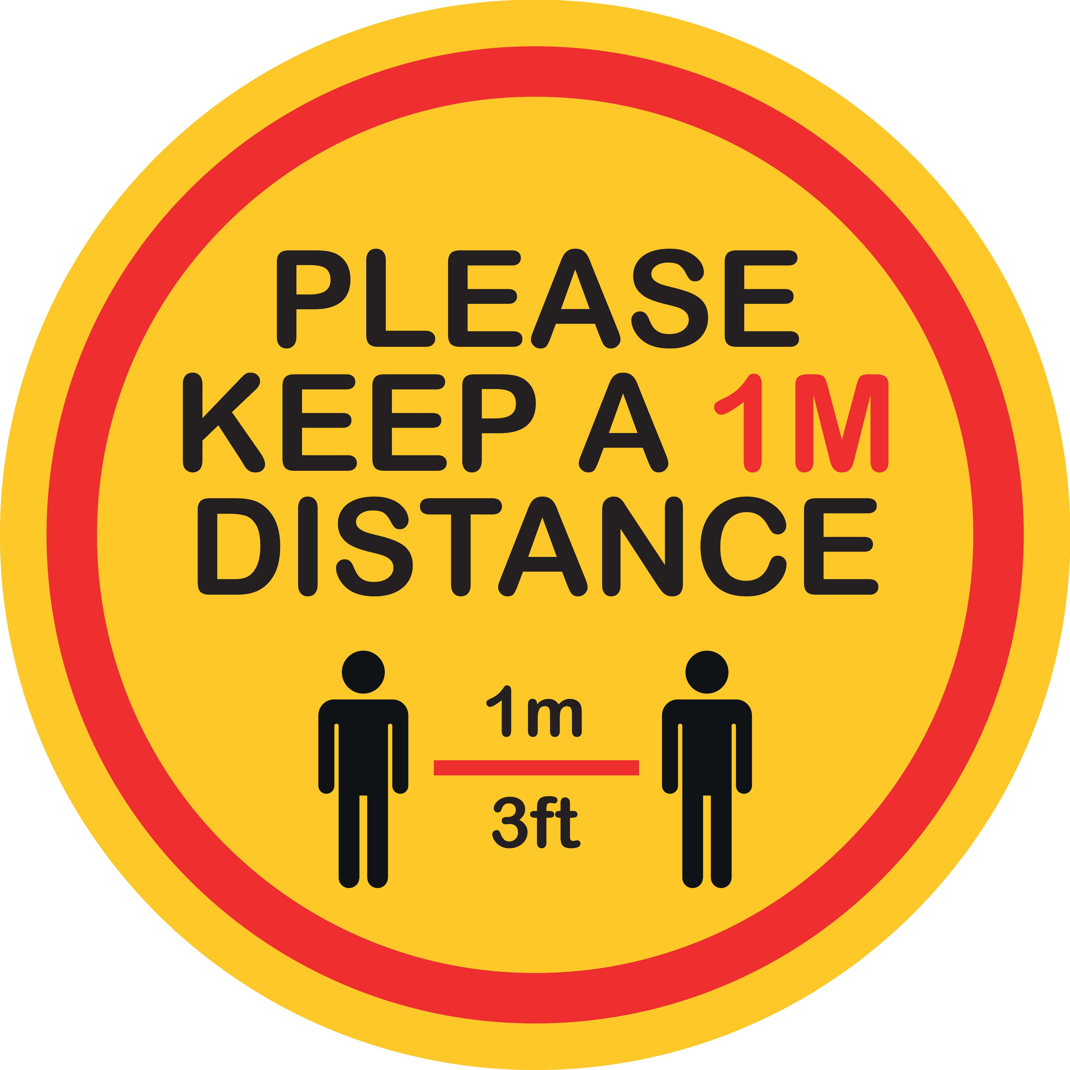 Please Keep A 1m Distance Social Distancing Floor Stickers