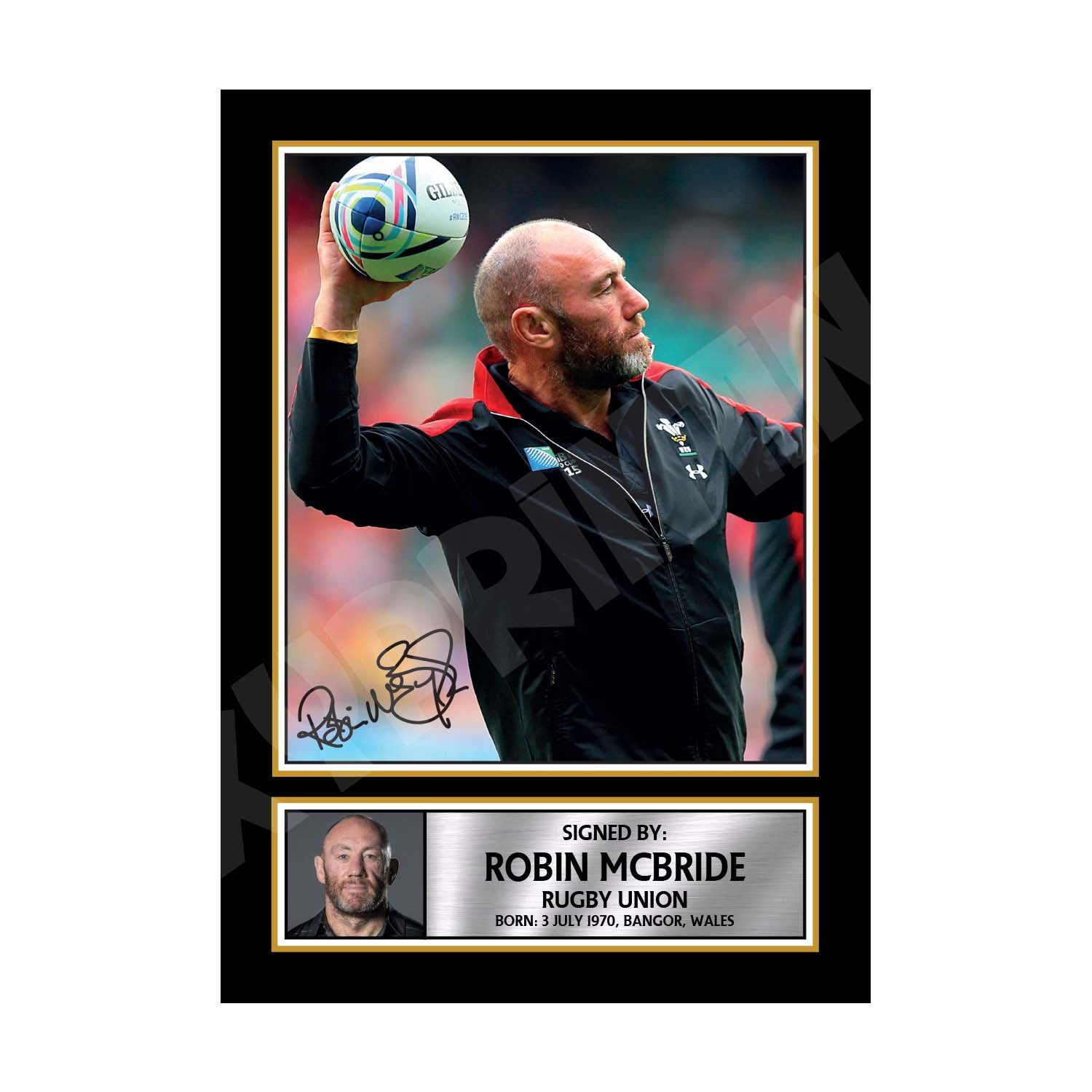 ROBIN MCBRIDE 1 Limited Edition Rugby Player Signed Print - Rugby