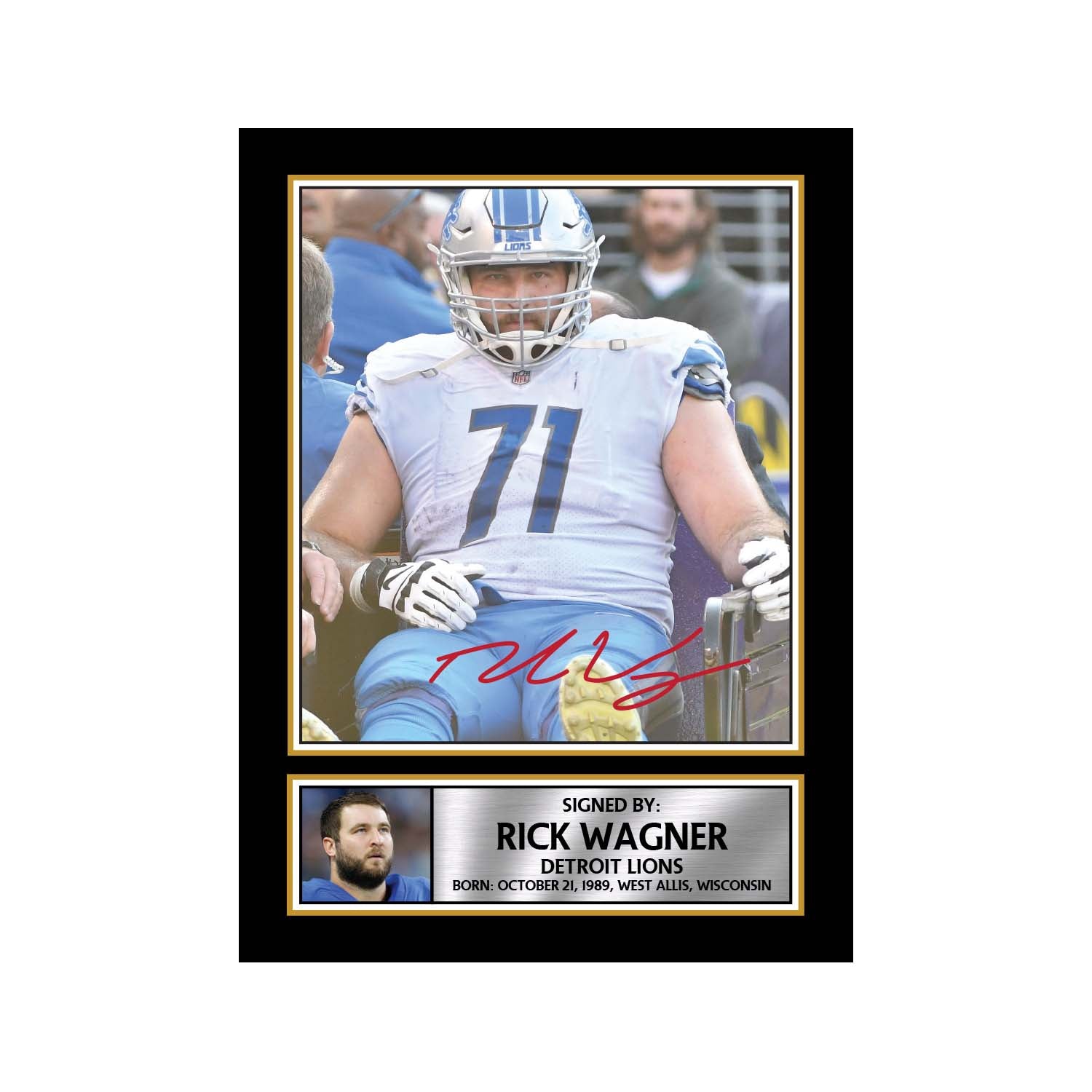 Rick Wagner 2 Limited Edition Football Signed Print - American Footbal