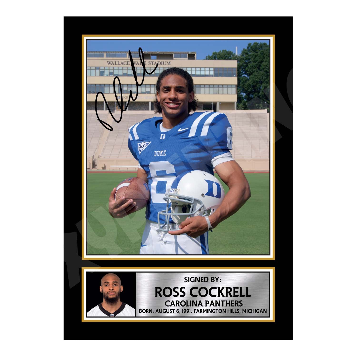 Ross Cockrell 2 Limited Edition Football Signed Print - American Footb
