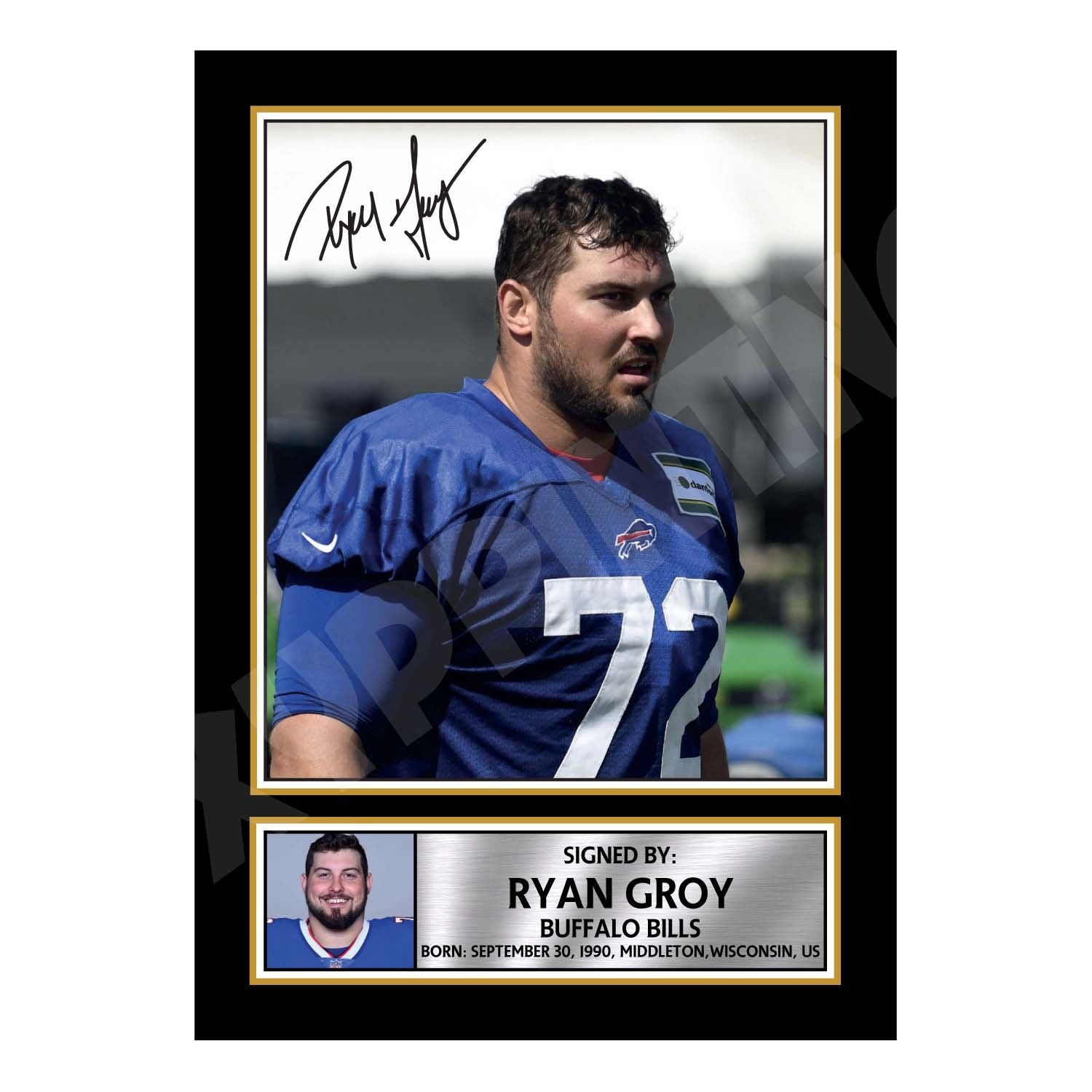 Ryan Groy 2 Limited Edition Football Signed Print - American Footballe