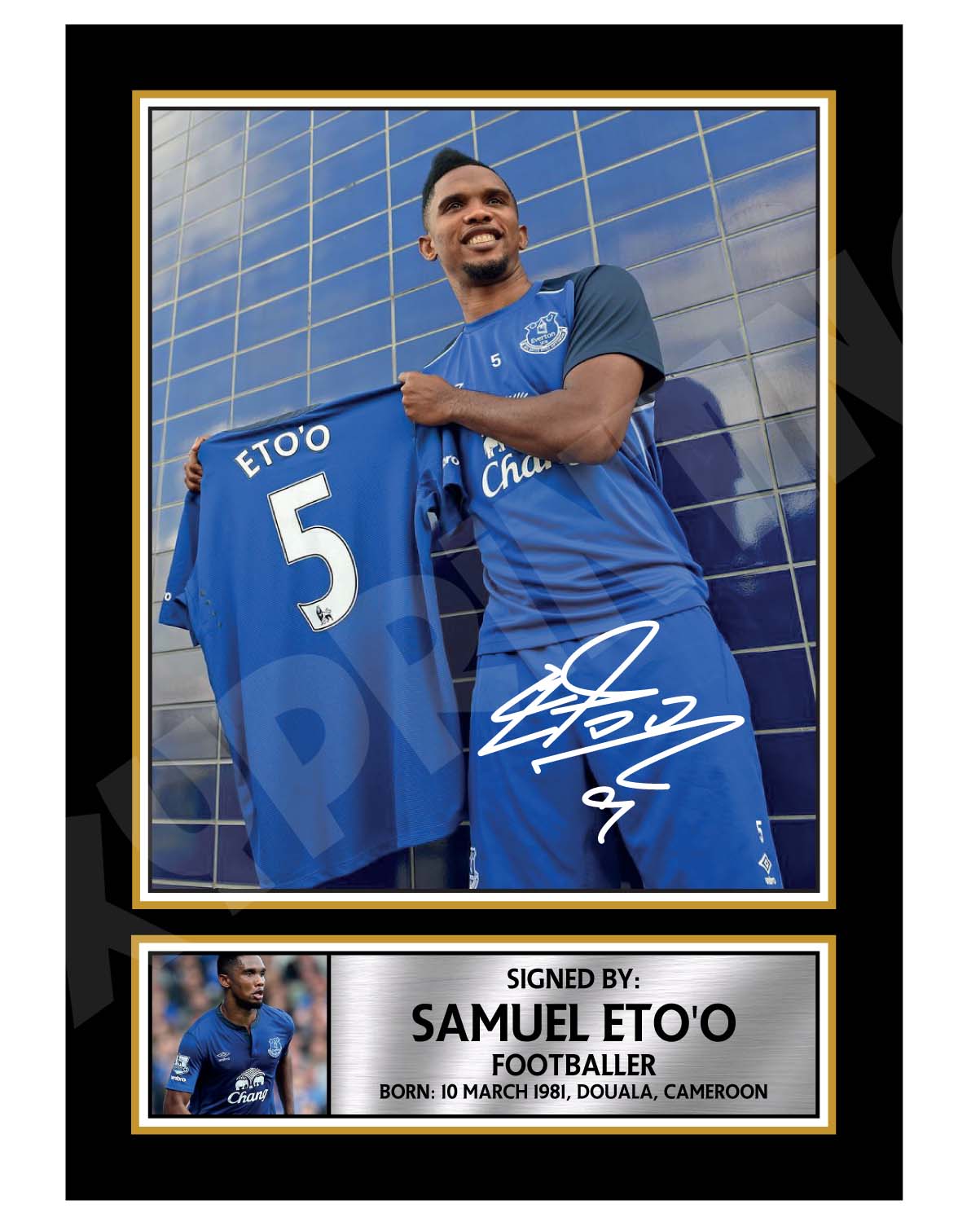 SAMUEL ETO_O 2 Limited Edition Football Player Signed Print - Football