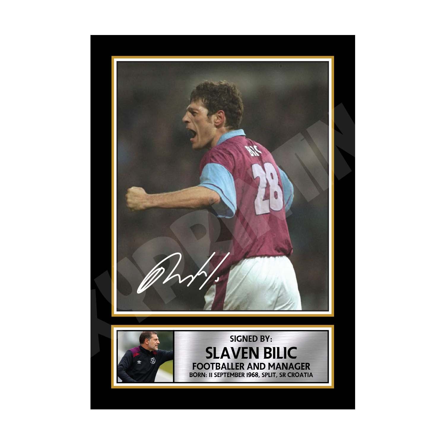 SLAVEN BILIC (1) Limited Edition Football Player Signed Print - Footba