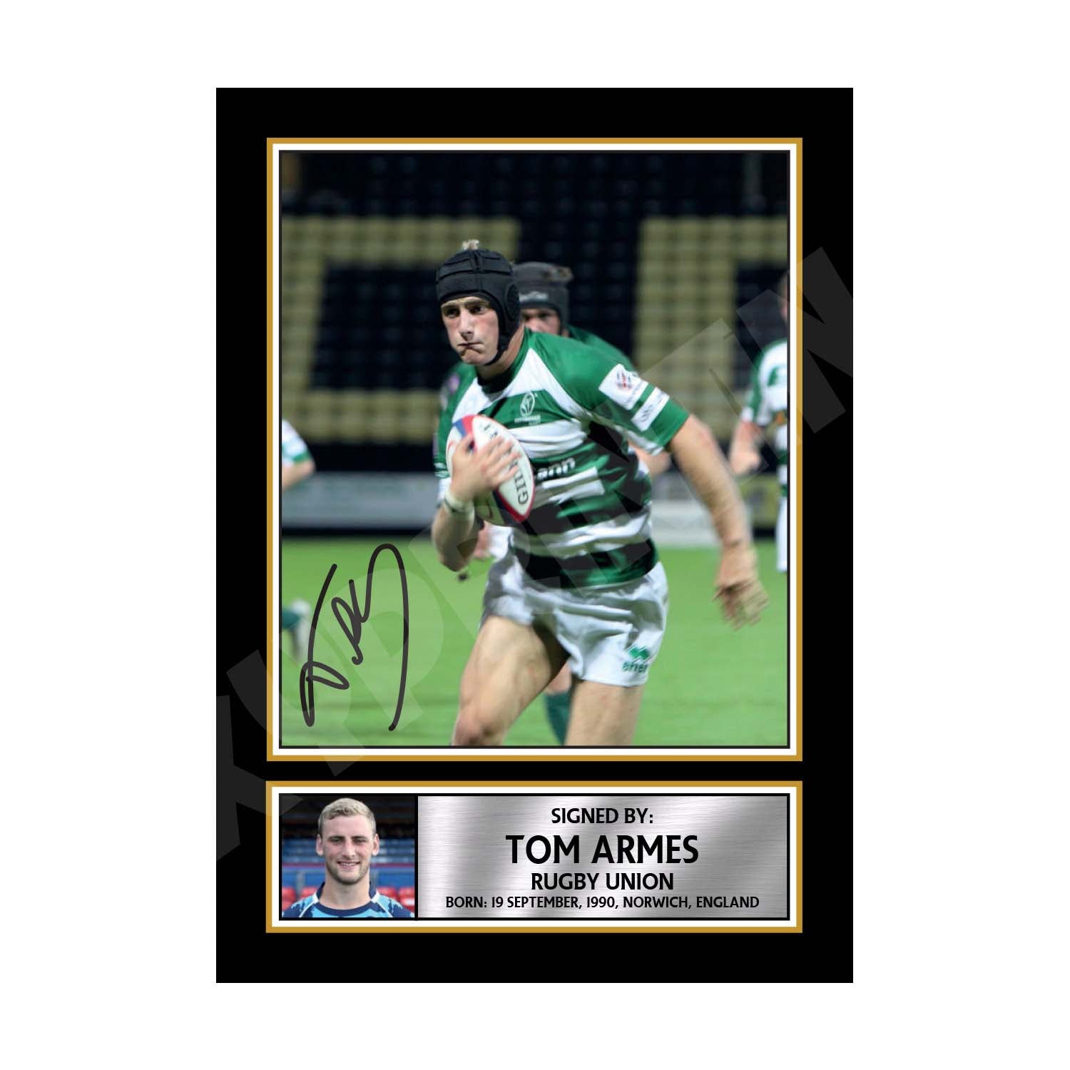TOM ARMES 2 Limited Edition Rugby Player Signed Print - Rugby