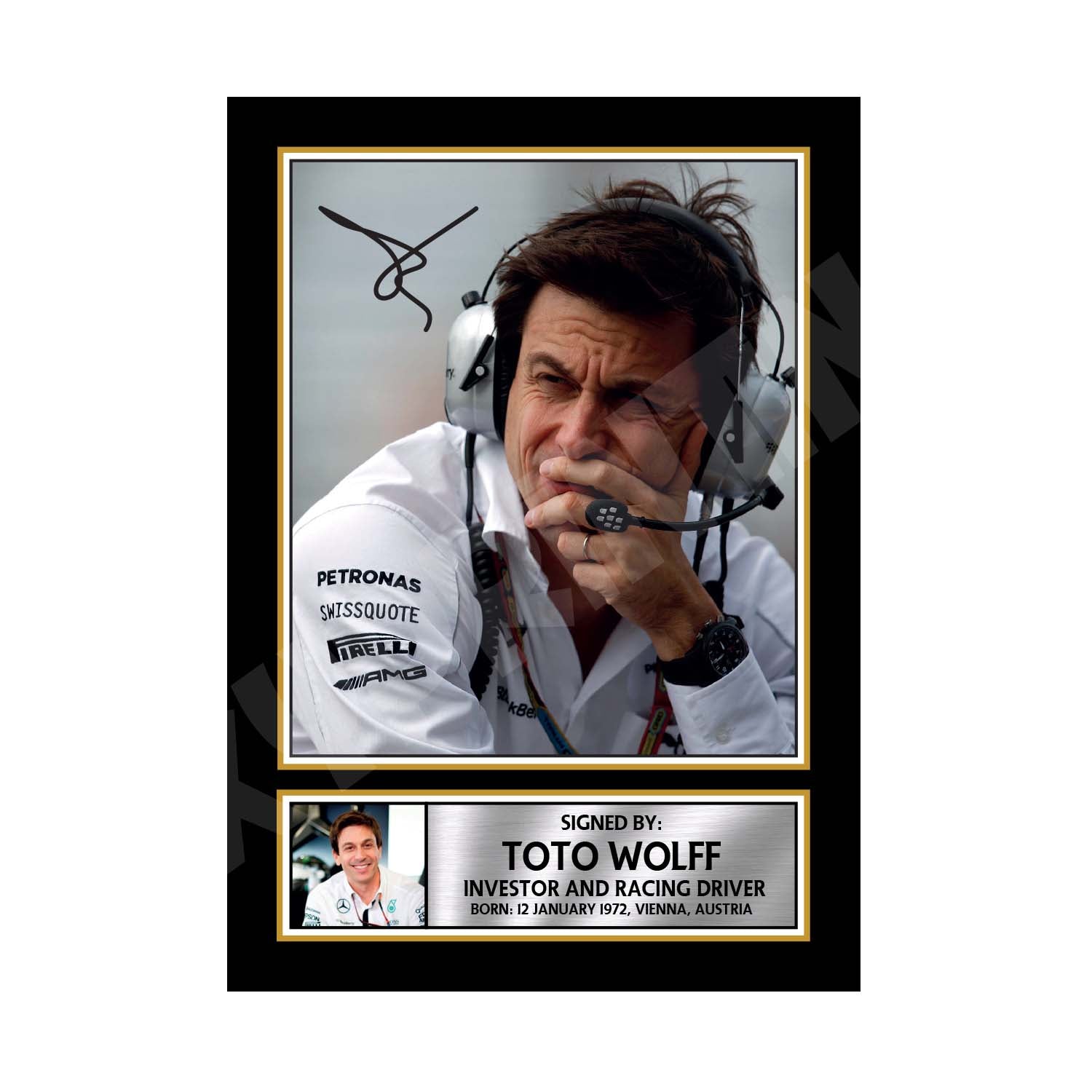 TOTO WOLFF Limited Edition Formula 1 Player Signed Print Formula 1