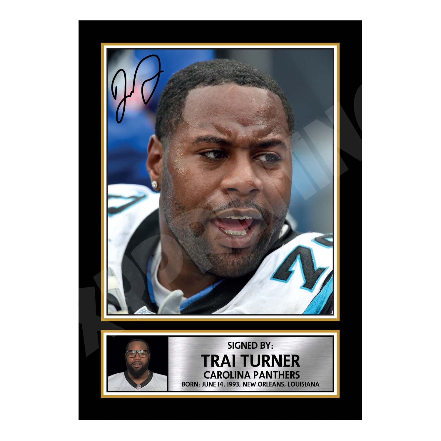Trai Turner 1 Limited Edition Football Signed Print - American Footbal