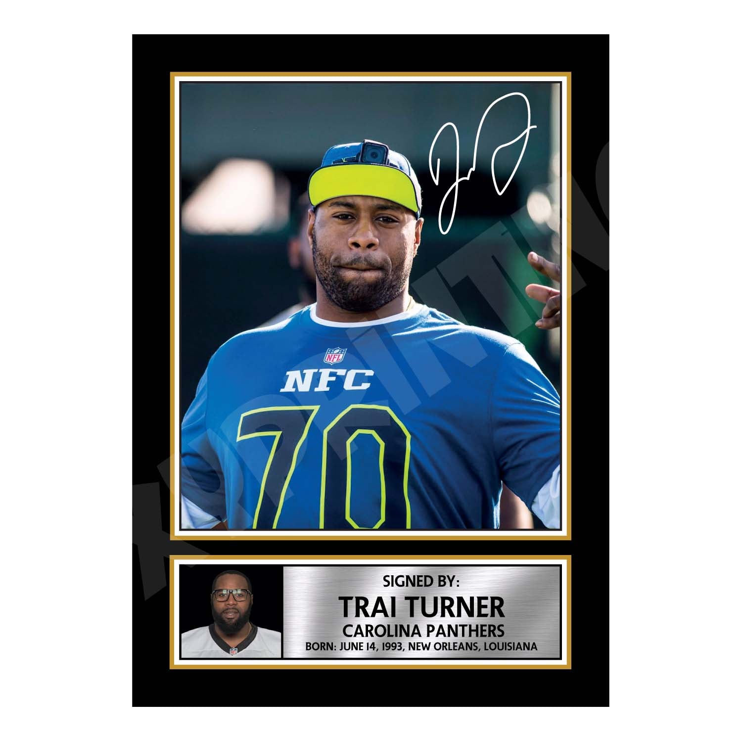 Trai Turner 2 Limited Edition Football Signed Print - American Footbal