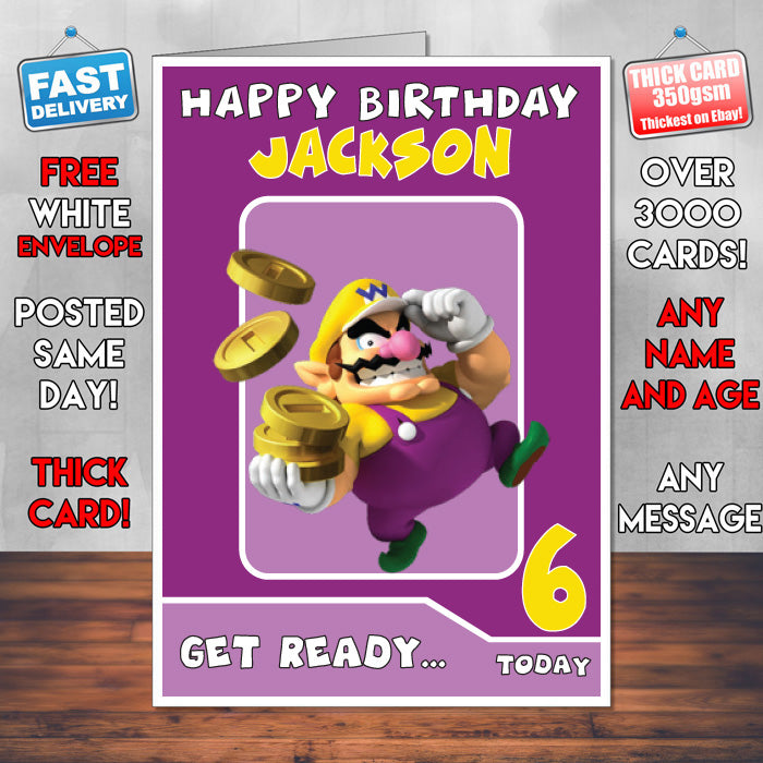 Wario 3 Super Mario Inspired Theme Personalised Kids Inspired Birthday