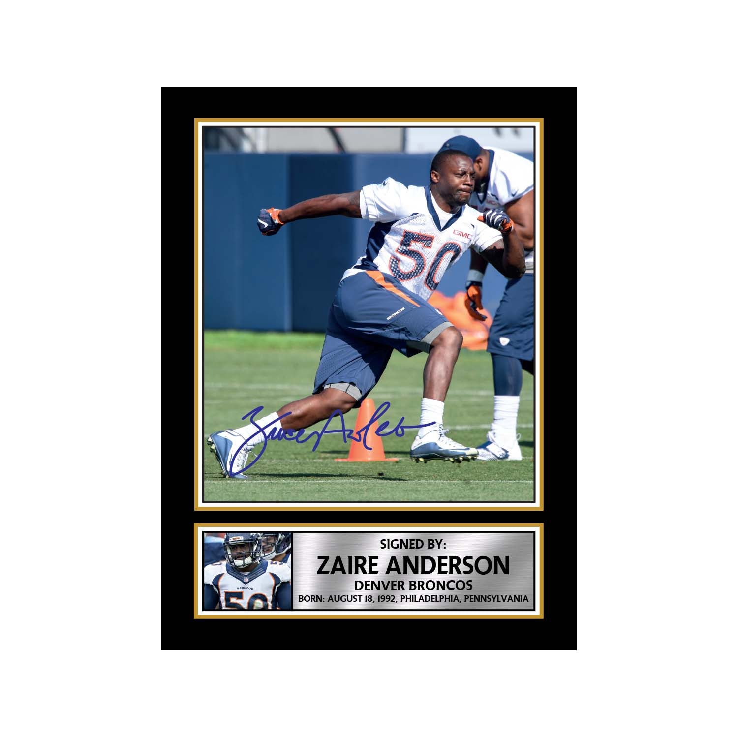 Zaire Anderson 2 Limited Edition Football Signed Print - American Foot