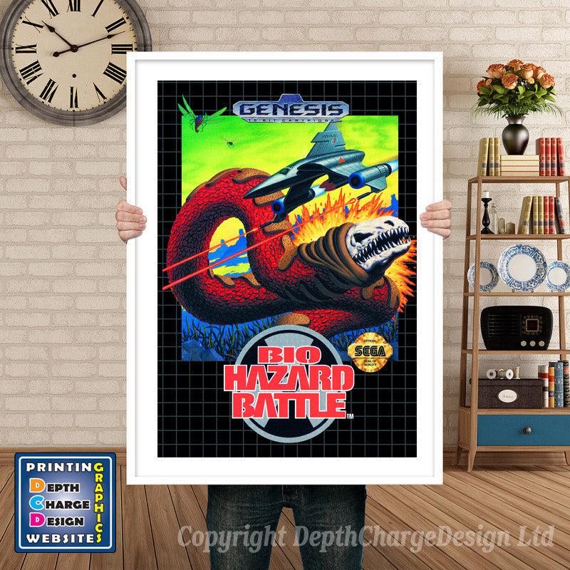 Biohazard Battle - Sega Megadrive Inspired Retro Gaming Poster A4 A3 A