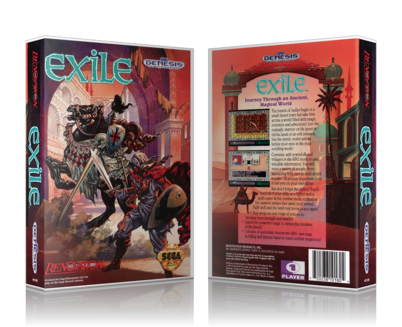 Genesis Exile Sega Megadrive REPLACEMENT GAME Case Or Cover