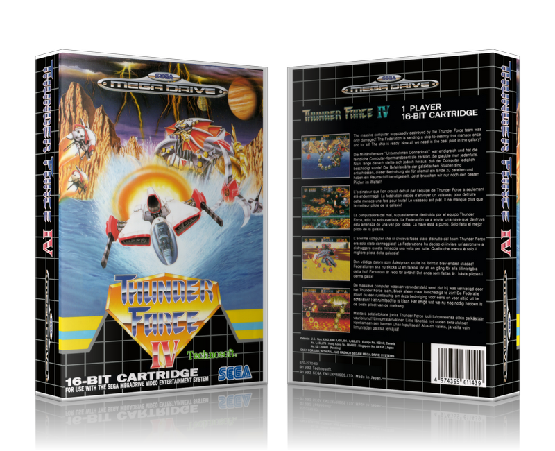 SEGA Genesis Thunder Force 4 EU Sega Megadrive REPLACEMENT GAME Case O