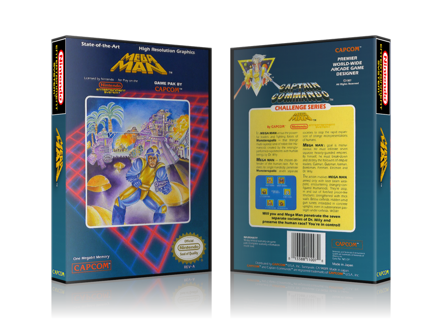 NES Mega Man 1 Retail Game Cover To Fit A UGC Style Replacement Game C