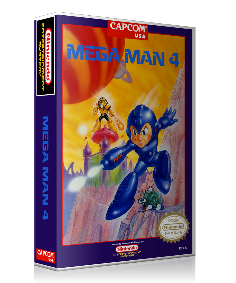 NES Mega Man 4 Retail Game Cover To Fit A UGC Style Replacement Game C