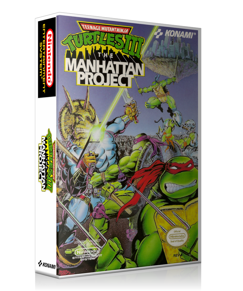 NES TMNT 3 Retail Game Cover To Fit A UGC Style Replacement Game Case